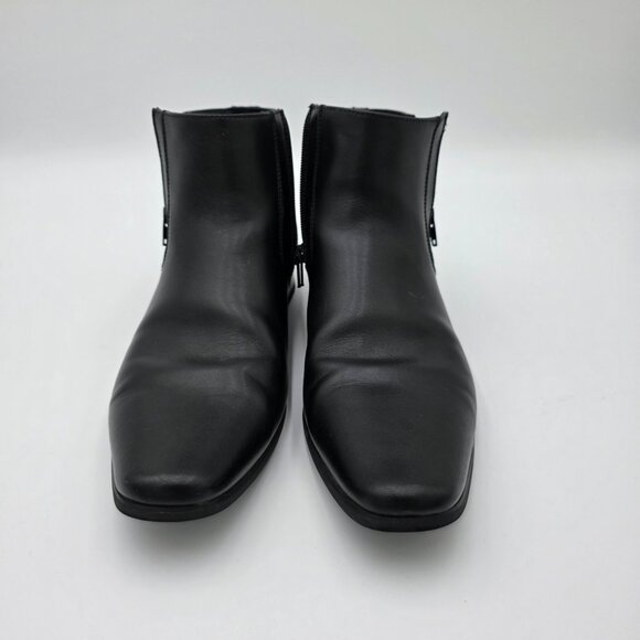 Calvin Klein | Shoes | Calvin Klein Beck Black Leather Zip Ankle Boots ...